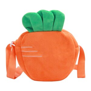 van caro velvet mini carrot purse, women cute fruit bag crossbody shoulder bag