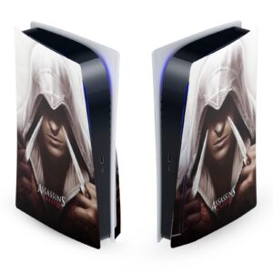 head case designs officially licensed assassin's creed ezio ii graphics matte vinyl faceplate sticker gaming skin decal cover compatible with sony playstation 5 ps5 disc edition console