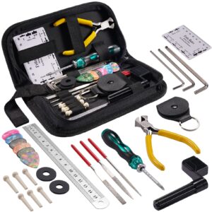 31pcs guitar tool kit, pogolab guitar repair kit, luthier tools, guitar winder, guitar setup kit for guitar ukulele bass mandolin banjo