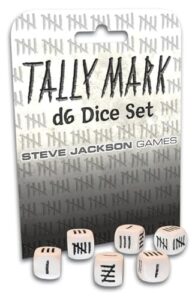 steve jackson games tally mark d6 dice set, off white