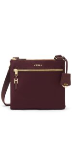 tumi - voyageur tula crossbody bag - over shoulder satchel for women - beetroot