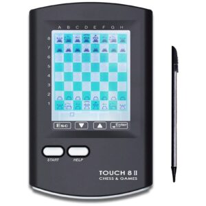 vonset touch electronic chess 8 in 1 chess handheld electronic chess game for kids and adults to learn chess travel chess set with stylus large lcd display gift