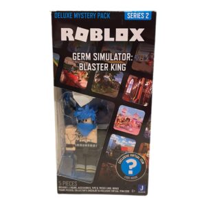 roblox deluxe mystery pack action figure series 1 - includes exclusive virtual item (choose figure) (germ simulator: blaster king)