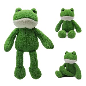 iutoyye 14.5 inch frog plush toy cartoon frog stuffed animal plushie green soft plush cuddly bedroom decoration pillow birthday gift for kids