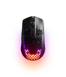 steelseries aerox 3 wireless - super light gaming mouse - 18,000 cpi truemove air optical sensor - ultra-lightweight 68g water resistant design - 200 hour battery life – onyx (renewed)