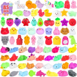 85pcs mochi squishy toys party favors for kids kawaii animal mini squishies stress relief toys birthday xmas easter gifts for girl boy classroom prizes goodie bag fillers easter egg fillers random