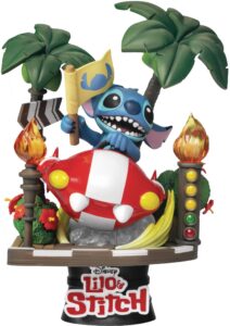 beast kingdom lilo & stitch: stitch racing car ds-108 d-stage 6-inch statue, multicolor