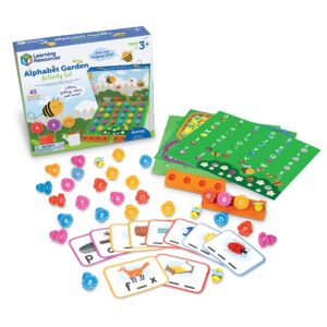 learning resources alphabet garden activity set, educational indoor games, preschool alphabet, toddler brain toys, toddler preschool learning, 45 pieces, age 3+