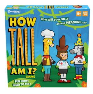 how tall am i? - preschool game of measuring - mix and match to create your animal, tallest wins! - ages 4 and up, 2-4 players