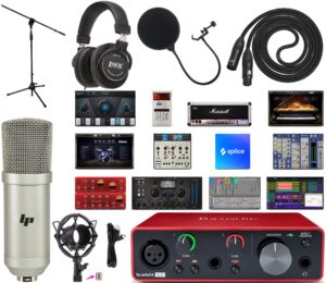 focusrite scarlett solo 2x2 usb audio interface full studio bundle with creative music production software kit