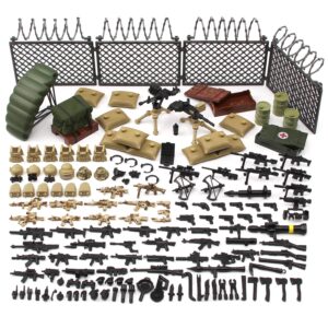 feleph weapons pack military toy set building blocks model for soldier figures, army equipment gear kit pieces and parts accessories compatible with major brand