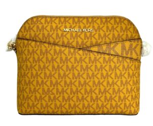 michael kors jet set medium crossbody leather handbag (marigold)