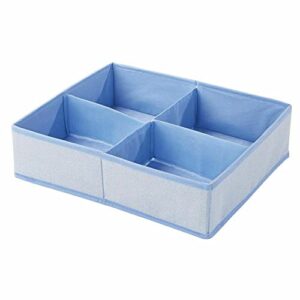 fabric 4 section drawer and closet storage organizer for kids - blue