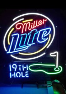 queen sense 24"x20" millers lite 19th hole neon sign light man cave bar pub beer gift neon lamp a124mllv319h