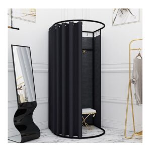 yayadu-storage basket portable locker room, clothing store fitting room privacy tent, floor-standing mobile fitting room, for shopping malls, shopping mall (color : black, size : 85x80x200cm)