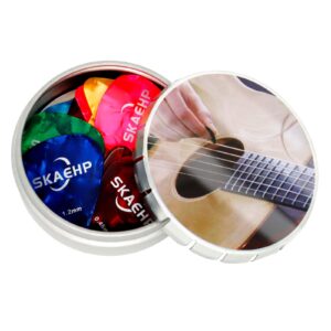 skaehp celluloid guitar picks 20 pack with guitar pick box, 4 thickness, thin, medium, heavy & extra heavy, apply to acoustic guitar electric guitar bass and ukulele guitar picks（christmas gift）