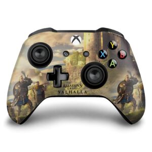 head case designs officially licensed assassin's creed female eivor raid leader valhalla key art matte vinyl sticker gaming skin decal cover compatible with xbox one s/x controller