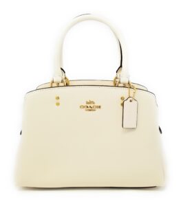 coach women's mini lilly carryall (crossgrain leather - chalk - khaki)