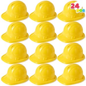 joyin construction hard hats, 24 pcs toy plastic kids party hats, yellow, for children construction birthday party, building theme party favors