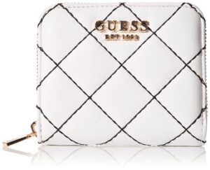 guess womens cessily small zip around wallet, white multi, one size us