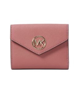 michael kors greenwich medium envelope trifold rose one size