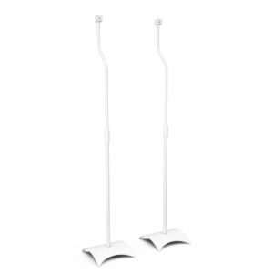 avf steel speaker floor stands with adjustable height in white (set of 2)