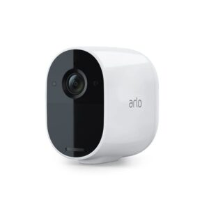 arlo essential wire free security camera (no spotlight) 1 pack (wireless security system, 1080p video, indoor/outdoor camera, night vision, surveillance, 2 way audio, weather resistant) vmc2020w