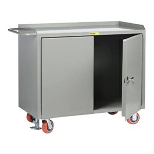 little giant mh-2d-2436-fl mobile bench cabinet with locking door, 1/4" hardboard top surface, 24" length, 36" width