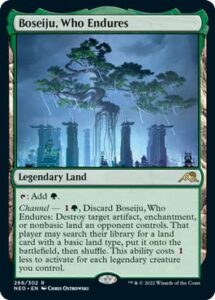 magic: the gathering - boseiju, who endures (266) - kamigawa: neon dynasty