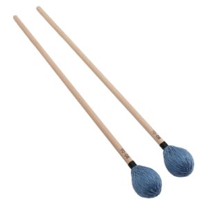 keyboard marimba mallets, 1 pair soft playing yarn head mallet replacement comfortable with maple handle for beginner for percussion instruments(blue)