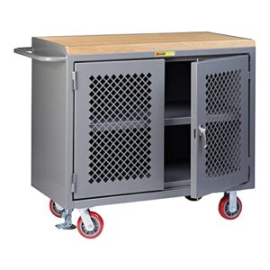 little giant mmp2d-2436-fl mobile bench cabinet without center shelf, non-slip vinyl top surface, 24" length, 36" width