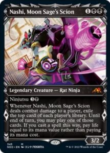 magic: the gathering - nashi, moon sage's scion (343) - showcase - kamigawa: neon dynasty