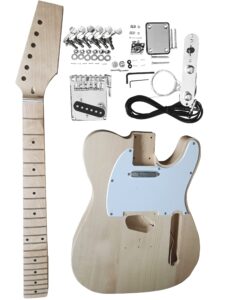 hengyee diy electric guitar kits 6 string right handed with basswood body maple neck & rosewood fingerboard chrome hardware build your own guitar