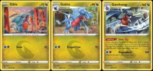 garchomp 109/172 brilliant stars - evolution pokemon 3 card lot - dragon type