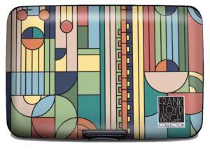 monarque frank lloyd wright armored wallet rfid secure data theft protection credit card case (saguaro sunrise)