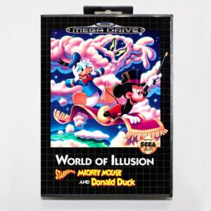 royal retro world of illusion 16 bit sega md game card with retail box for sega mega drive for genesis