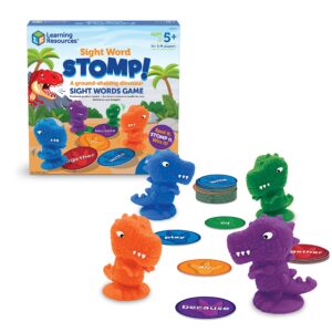 sight word stomp!, educational indoor games, preschool alphabet ,toddler brain toys, toddler preschool learning, 114 pieces, age 5+