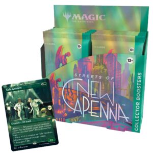 magic: the gathering streets of new capenna collector booster box | 12 packs + 1 box topper (181 magic cards)