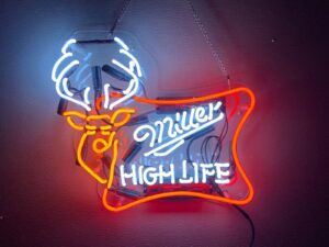 queen sense 17" millers high life deer neon sign acrylic beer pub bar handmade wall decor neon light a117mhllda