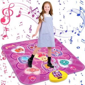 dance mat,toys for 3 4 5 6 7+ year old girls,dance mat for kids,electronic music dance pad toy with led lights,5 game modes princess dancing mat,birthday xmas gifts for age 3-8 year old girls