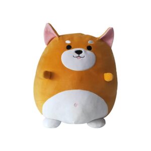 stuffed animal toy corgi inu shiba dog plush ultrasoft 16-inch yellow squishy hugging pillow for boys, girls, and adults