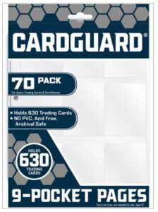 cardguard 9-pocket pages, 70 count,clear