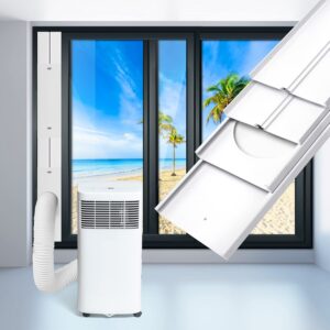 yoleshy portable air conditioner sliding door kit 26 inches - 90 inches adjustable ac sliding door vent kit, extra long portable ac window kit, for 5.9 inches exhaust hose