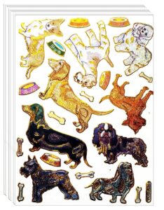 stickers glitter pack 10 sheets dachshund dog puppy dog stickers waterproof removable arts 3d cartoon kids classic toys school sticker craft scrapbooking