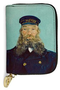 monarque rfid secure armored zipper wallet (van gogh postman)