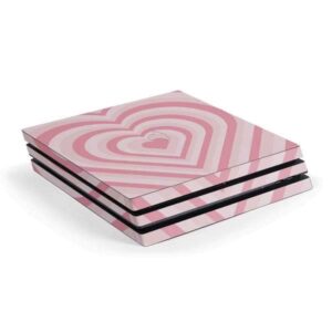 skinit decal gaming skin compatible with ps4 pro console - originally designed pink heart pattern design