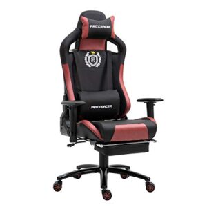 walsport reclining gaming chair with footrest high back computer chair back support office chair ergonomic video game chairs for teens gtracing gaming chair (black-red)