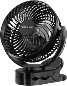 houcae led clip on fan with 60 hours 12000mah , used as power bank, office work fan, stereoscopic portable clip on fan，type-c port personal fan for bedroom, crib bike, treadmill, golf cart, outdoor camping etc.