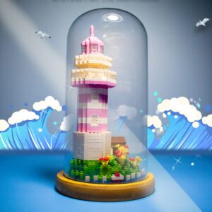 uvini building blocks for adults lighthouse building kit lighthouse nautical tabletop beach themed ornaments light tower diy home décor decoration 797pcs (00888)