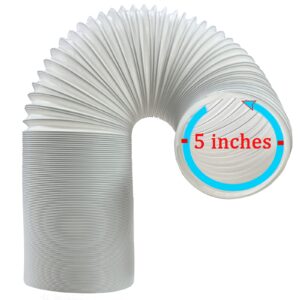 lg portable air conditioner parts, premium exhaust vent ac hose extension for universal ac accessories-5 inch diameter, 78 inch length.(anti-clockwise thread 16 x 5 x 5 inches, small size, white)